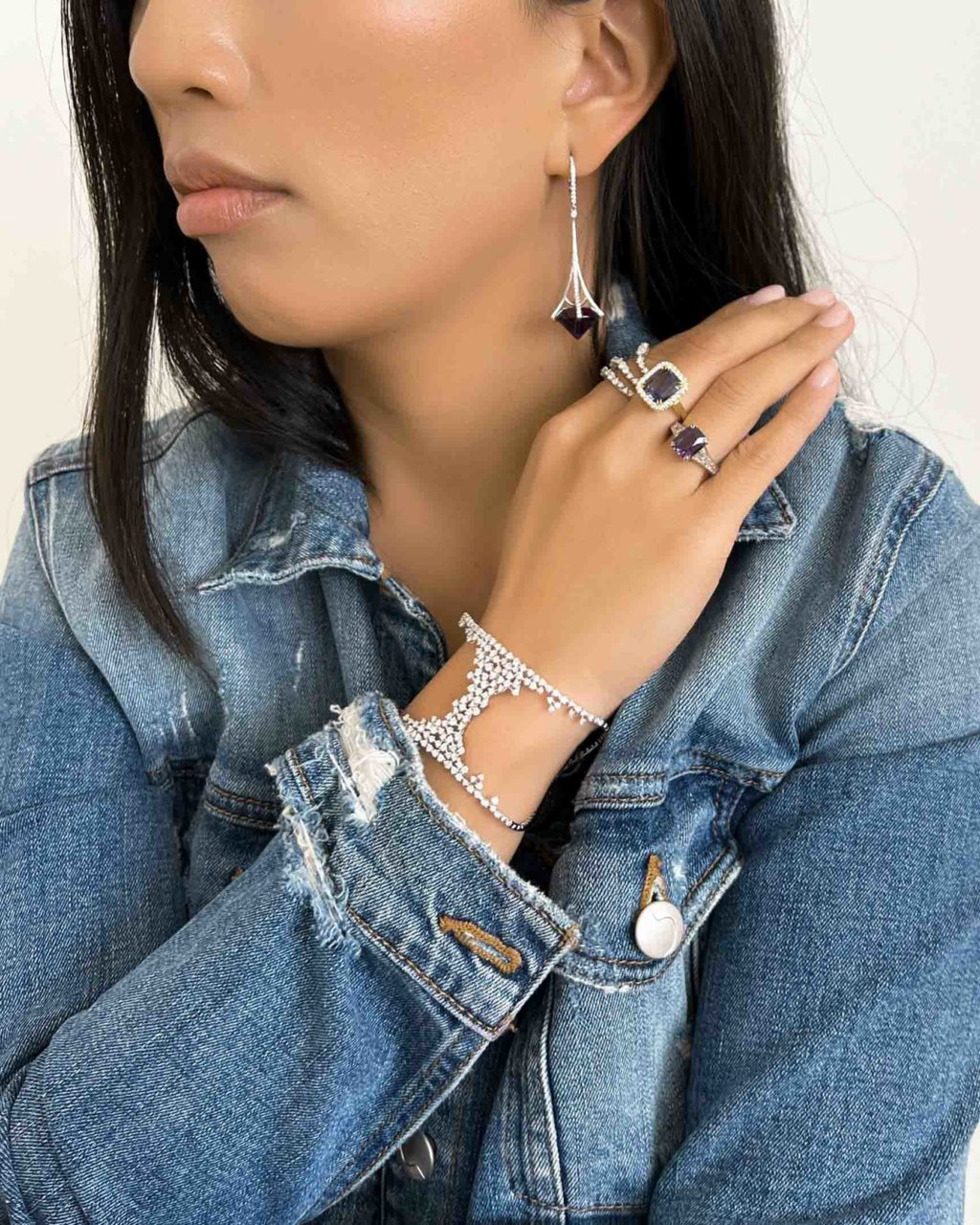 Amethyst and Diamond Drop Earrings - Turgeon Raine