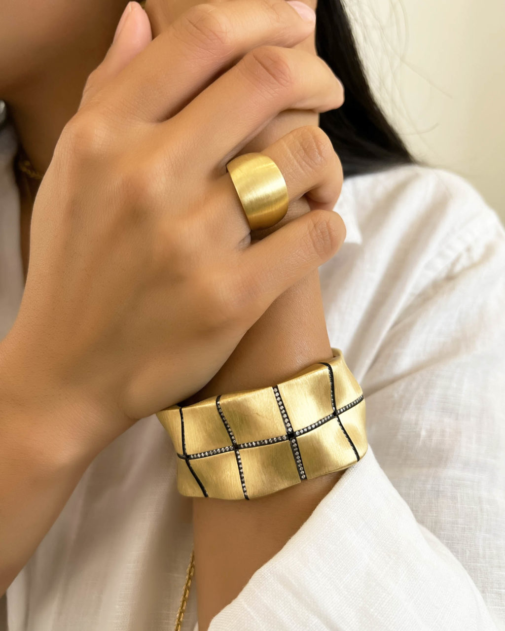 Alluring Yellow Gold Diamond Bangle - Turgeon Raine