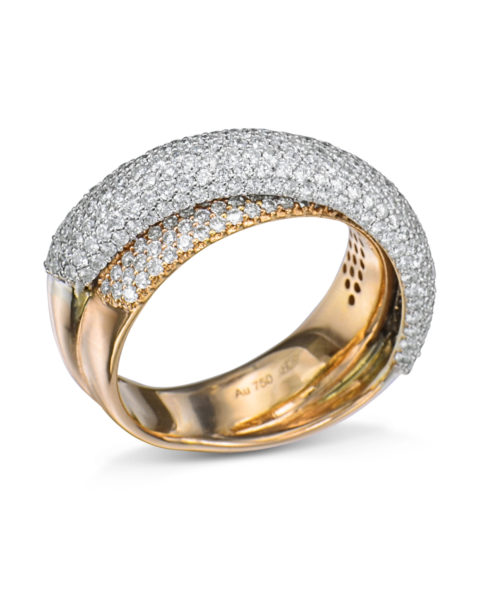 Rose and White Gold Diamond Flyover Ring - Turgeon Raine