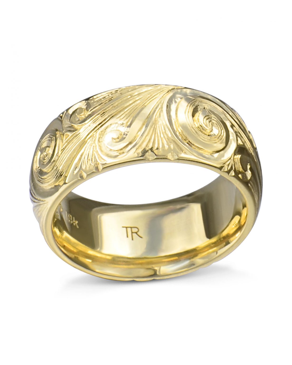 Hand Engraved Yellow Gold Band - Turgeon Raine