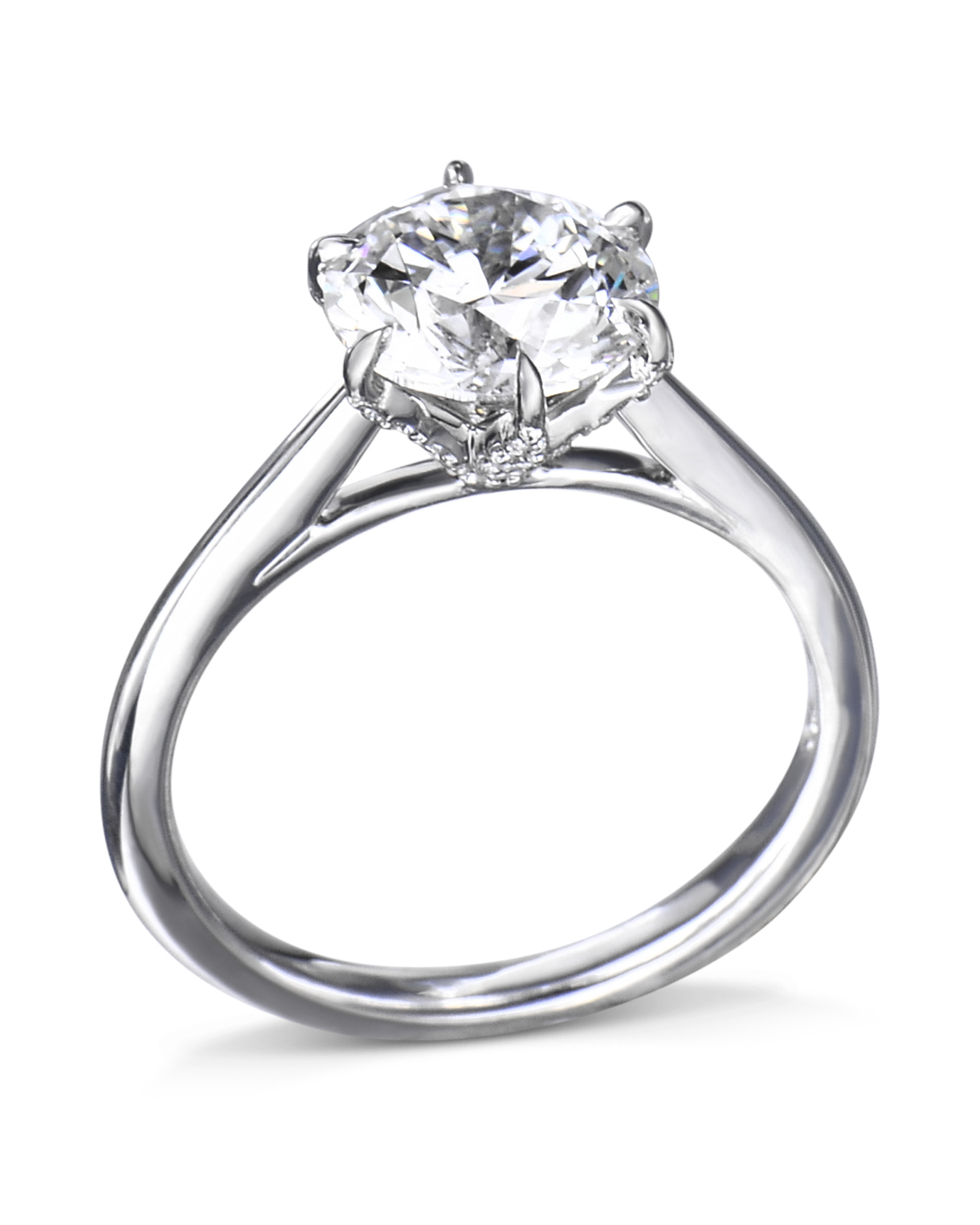 Platinum 6-Prong Diamond Engagement Ring - Turgeon Raine Platinum 6-Prong Diamond Engagement Ring - Turgeon Raine