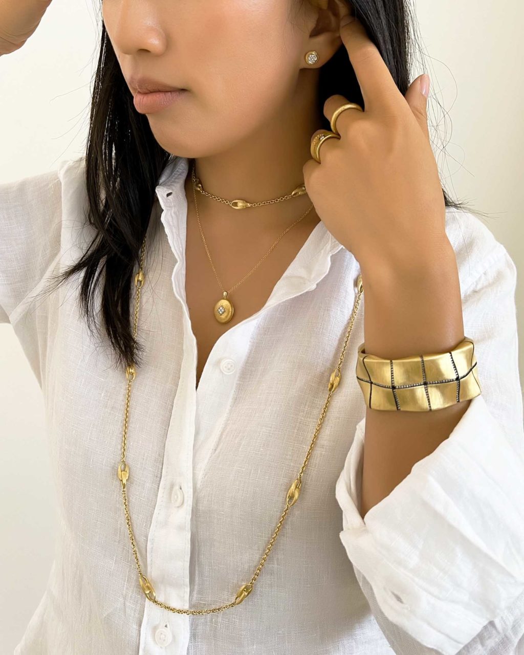 Alluring Yellow Gold Diamond Bangle - Turgeon Raine