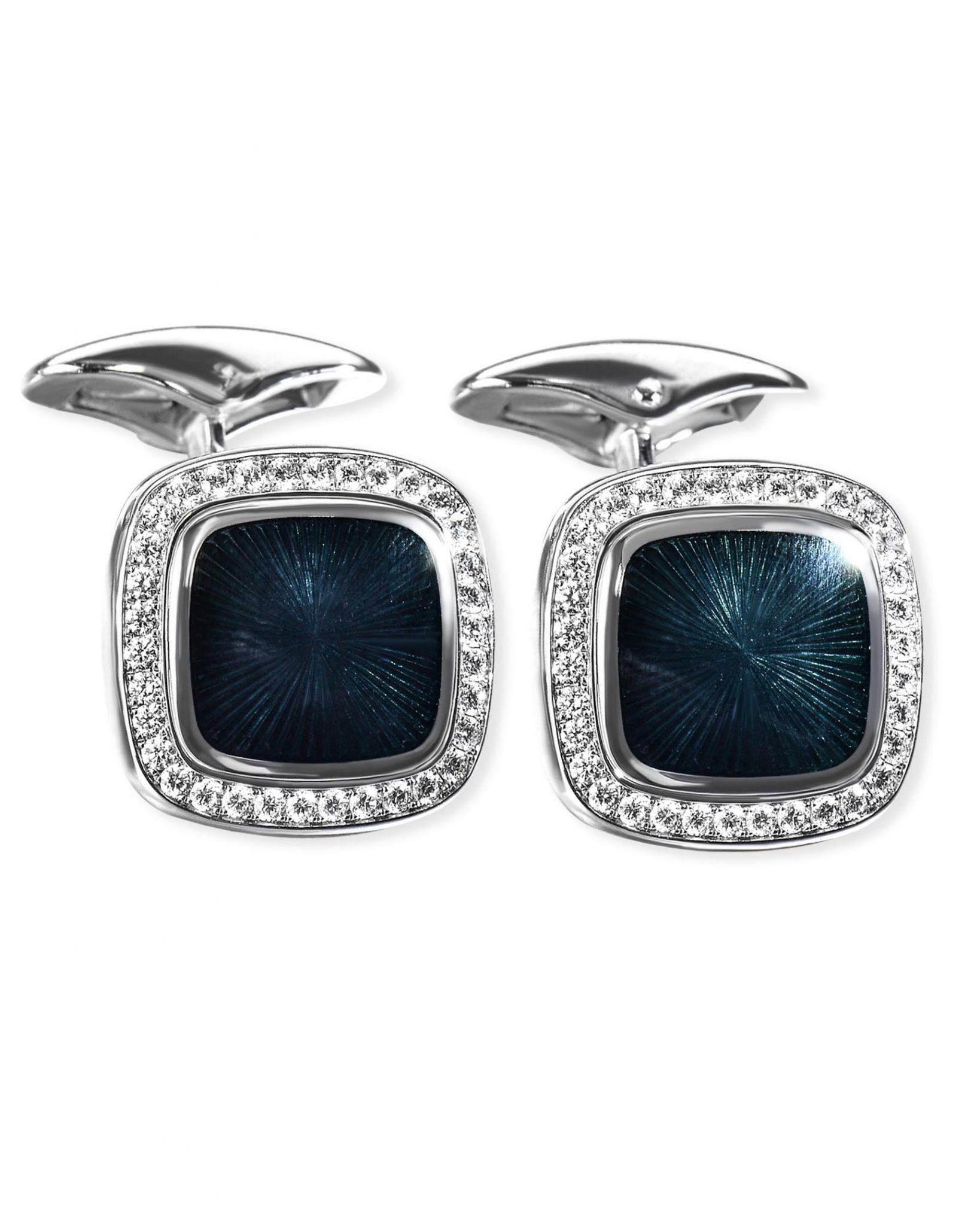 Gray Enamel and Diamond Cufflinks - Turgeon Raine