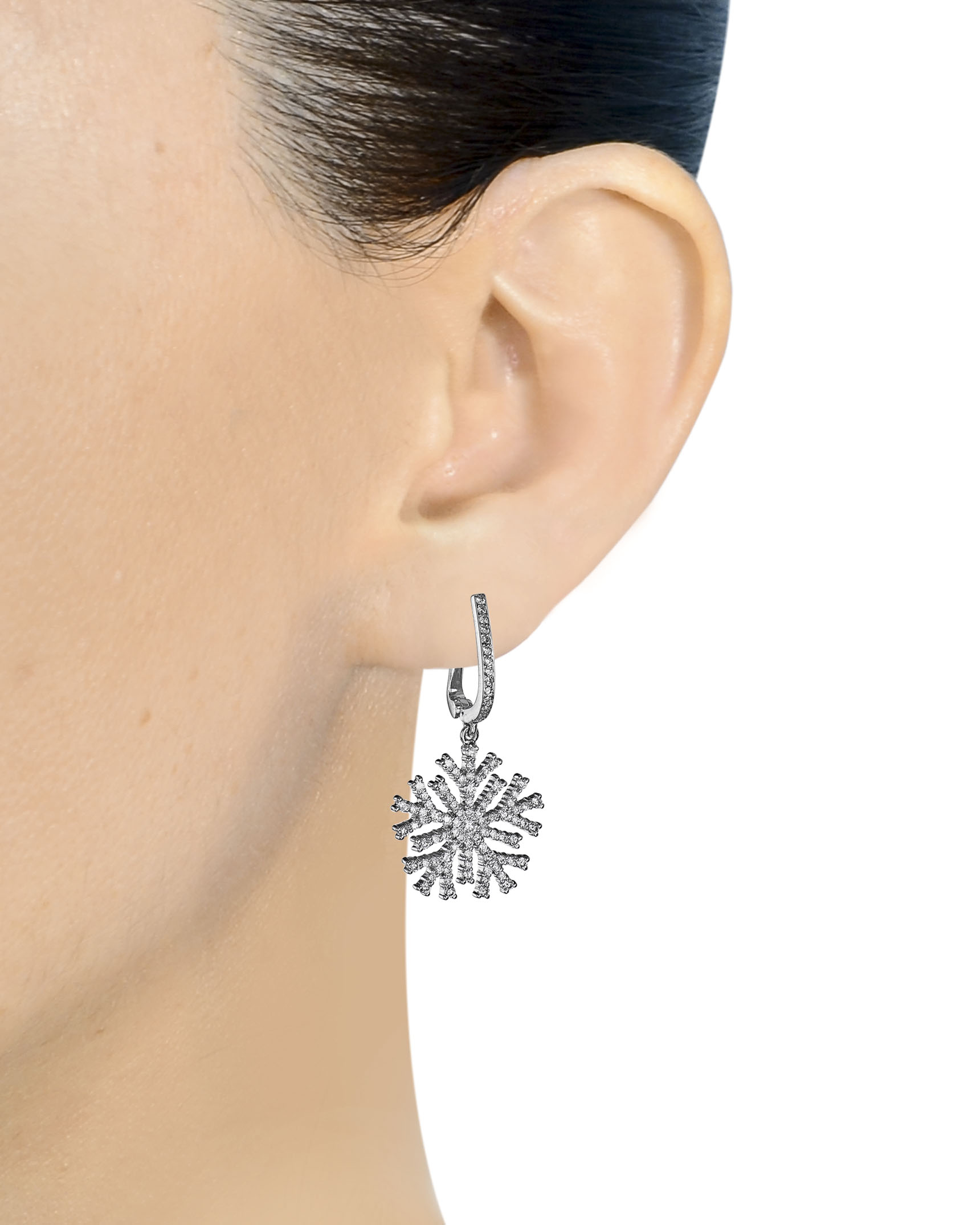 Pavé Diamond Snowflake Earrings - Turgeon Raine