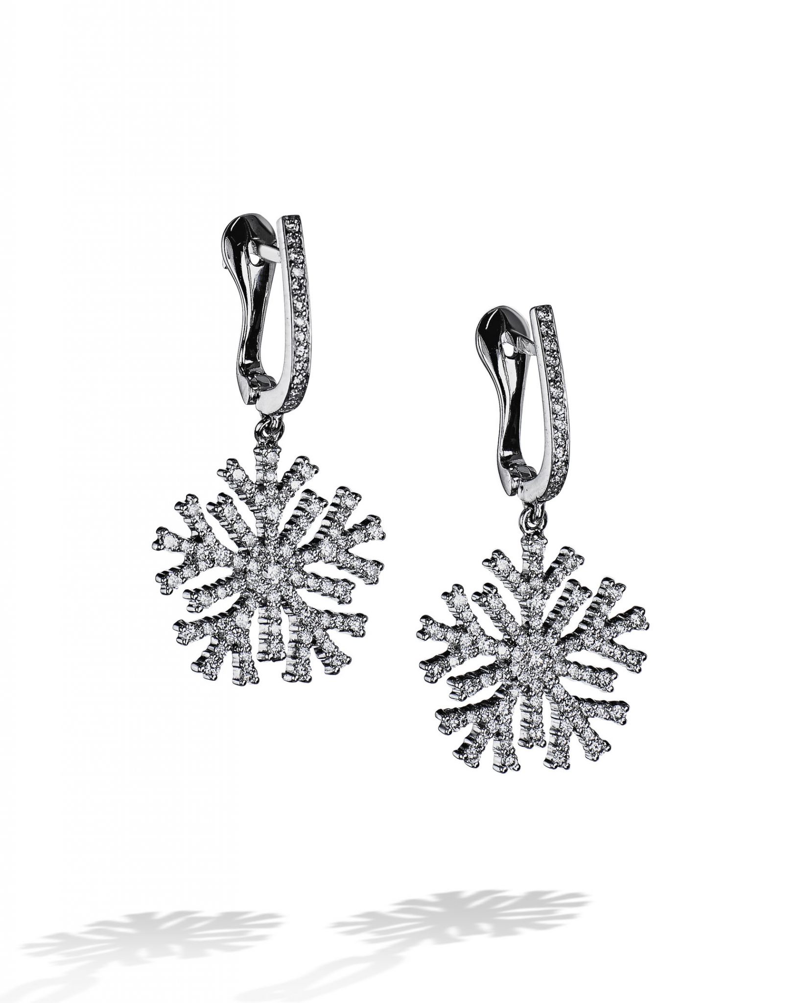 Pavé Diamond Snowflake Earrings - Turgeon Raine