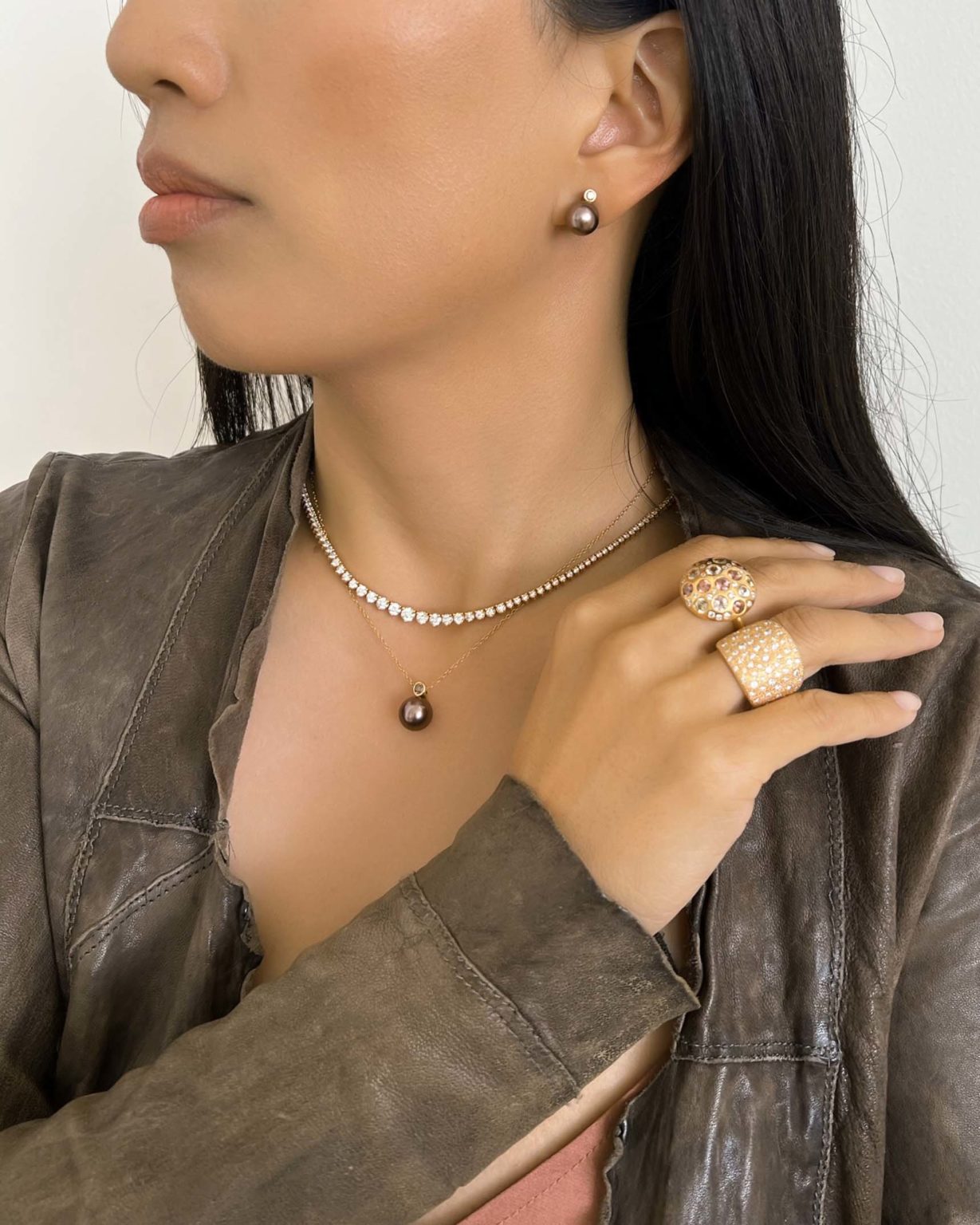 Zircon and Diamond Dome Ring - Turgeon Raine