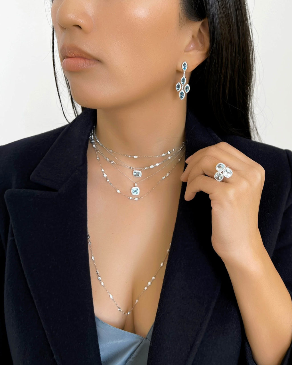 3-Stone Aquamarine and Diamond Ring – Turgeon Raine