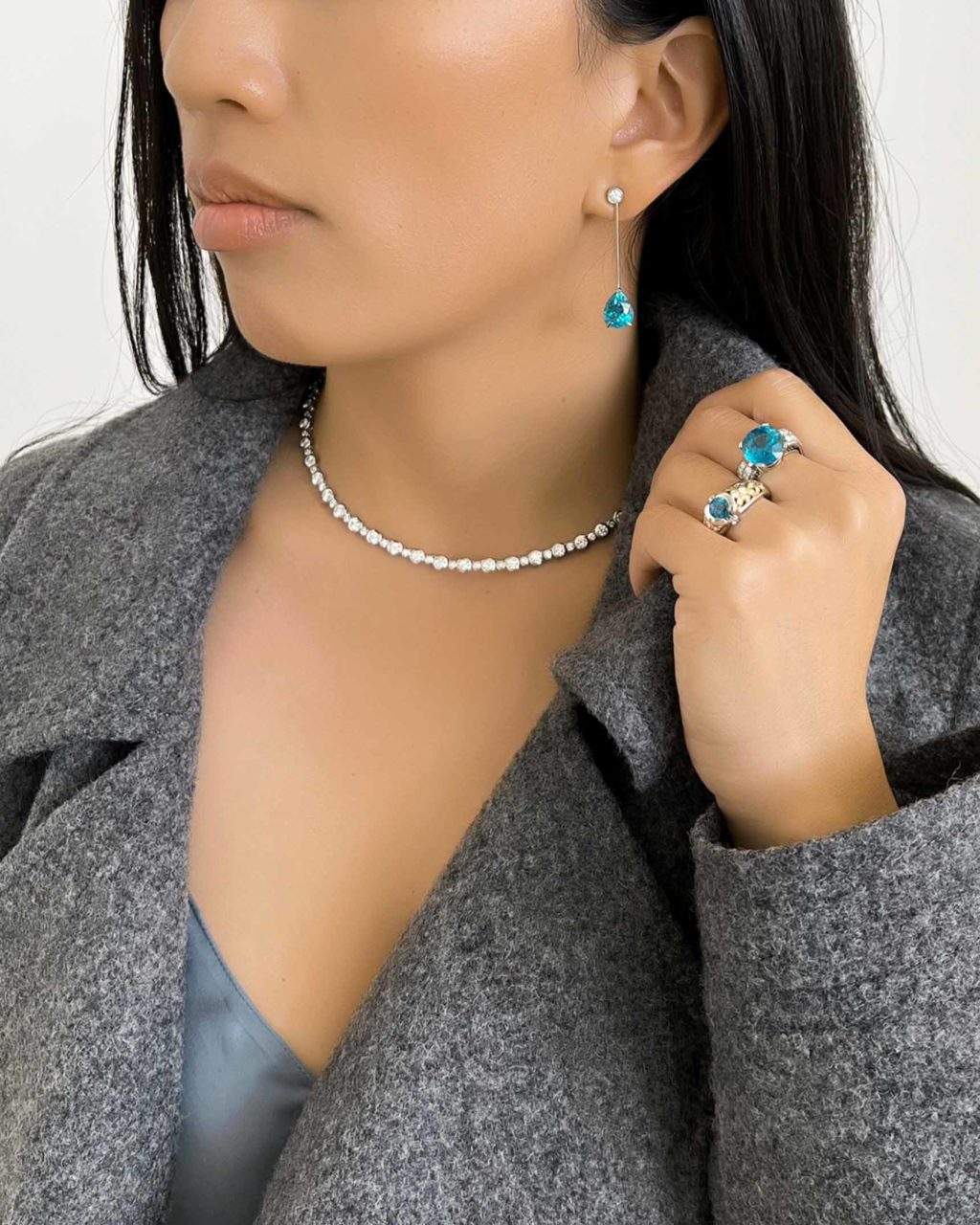 Alternating Diamond and Platinum Necklace - Turgeon Raine