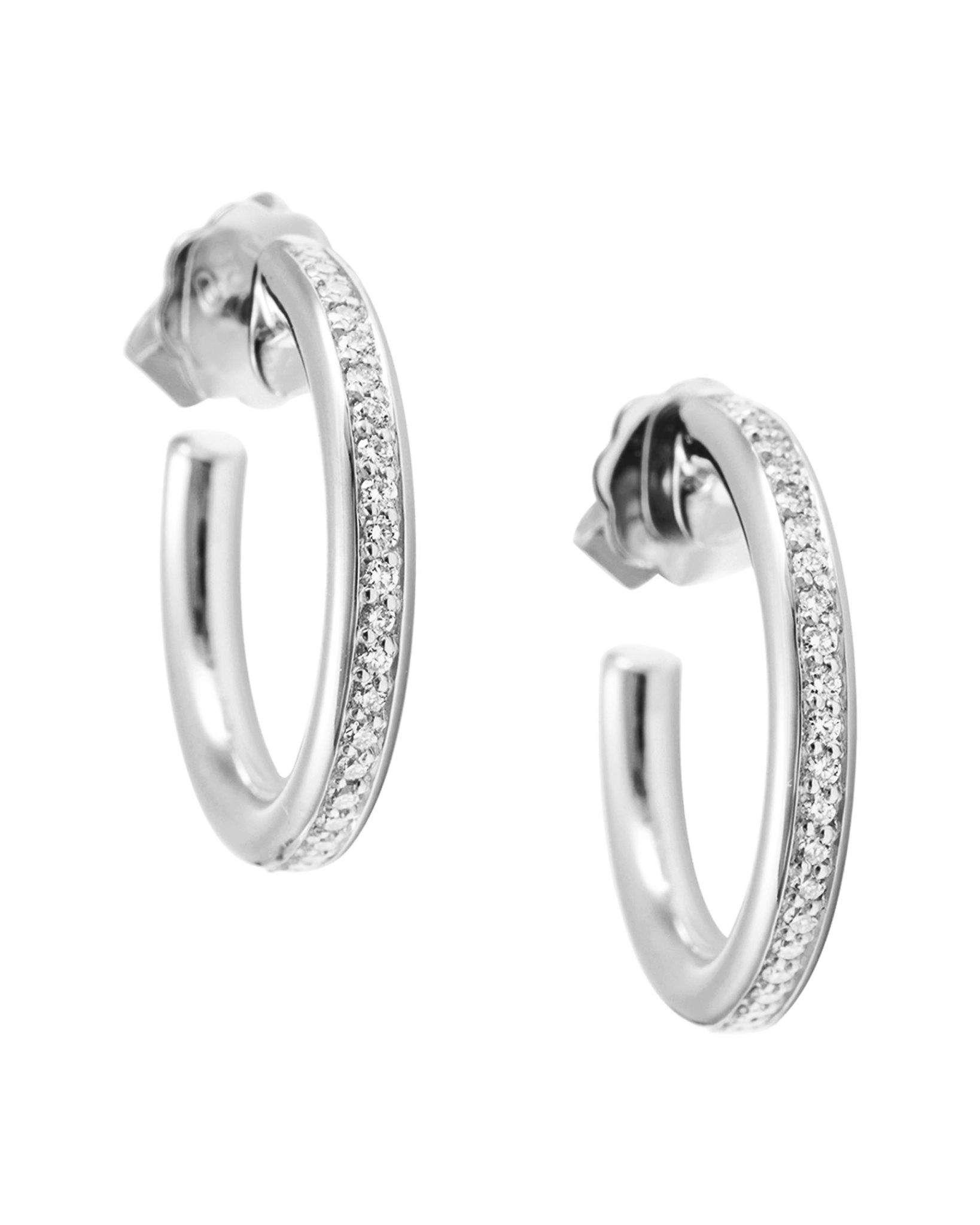 1-Row Diamond and Platinum Hoop Earrings by Henrich & Denzel – Turgeon ...