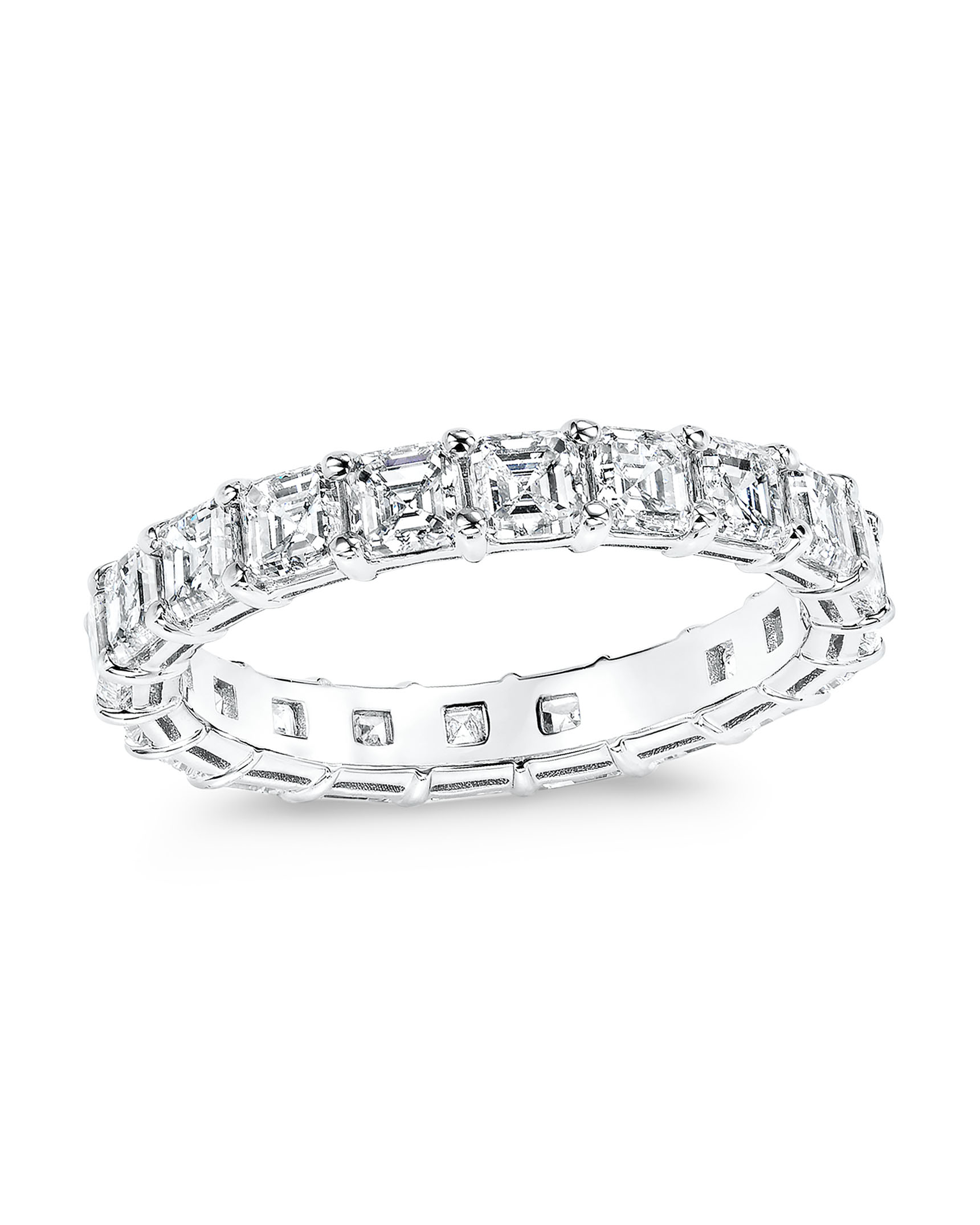 Asscher-Cut Diamond and Platinum Eternity Band - Turgeon Raine