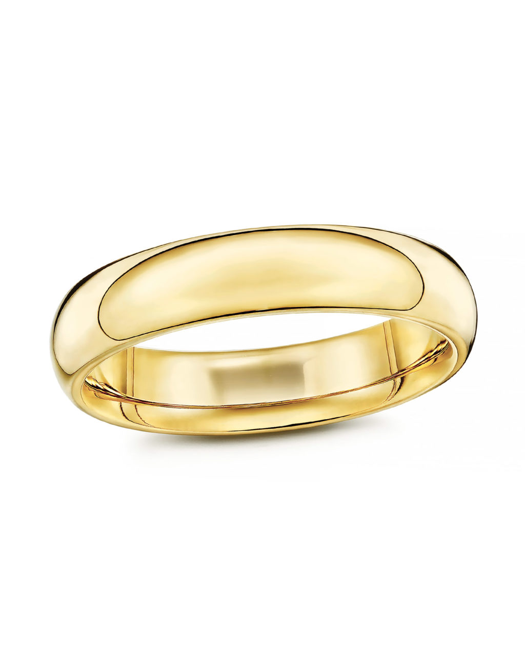 Yellow Gold Half Round Wedding Band – Turgeon Raine