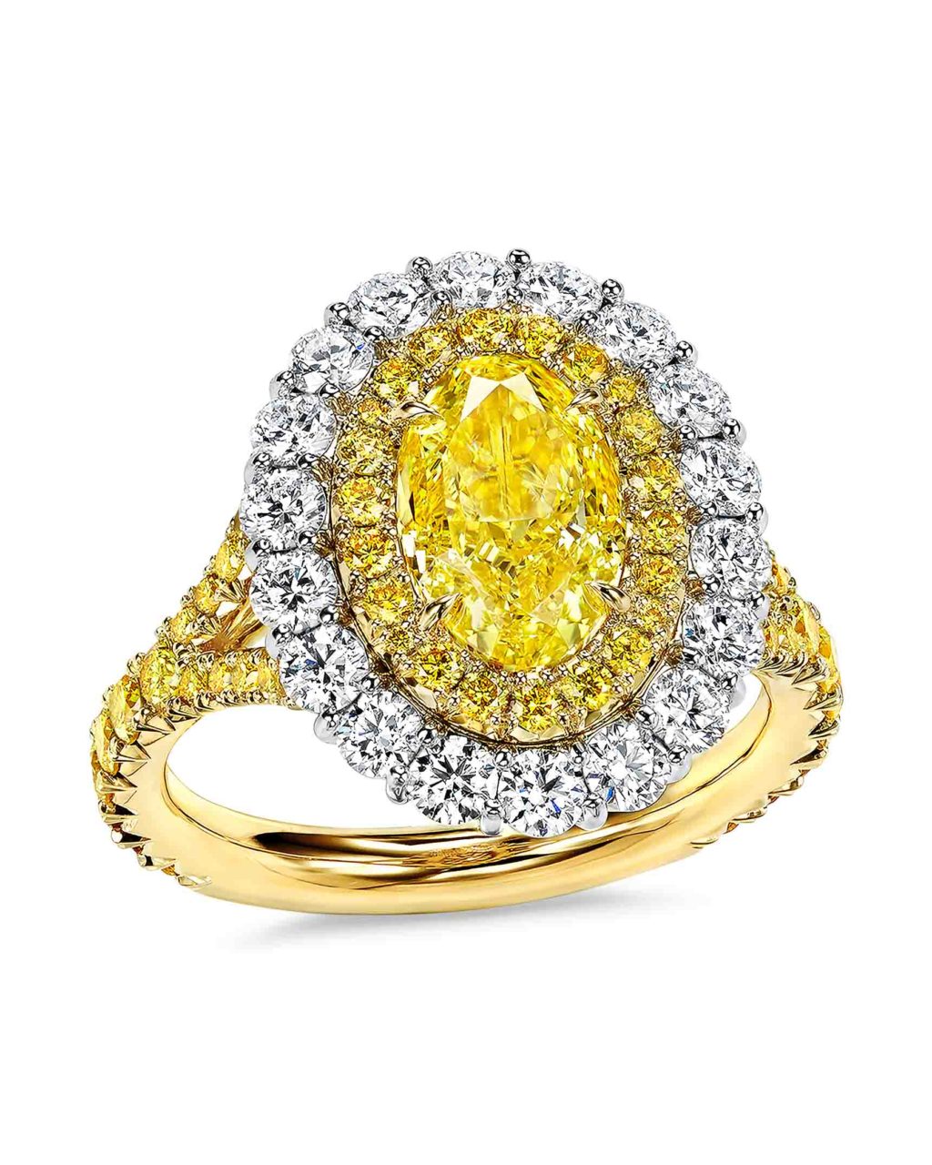 Oval Fancy Intense Yellow Diamond Ring - Turgeon Raine