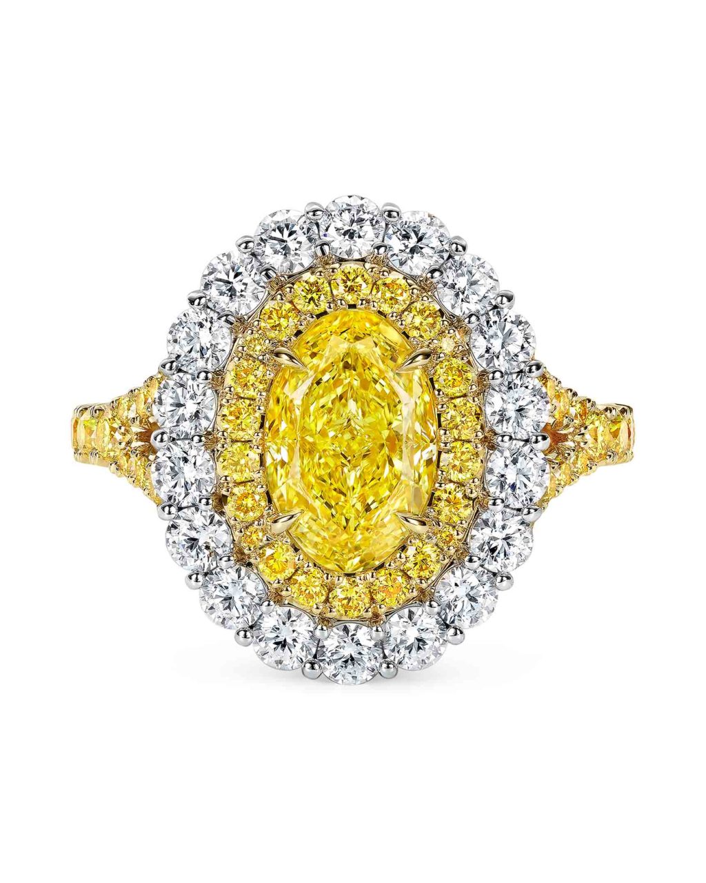 Oval Fancy Intense Yellow Diamond Ring - Turgeon Raine
