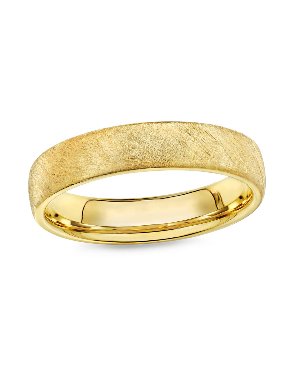 Cross Matte Finish European Yellow Gold Wedding Band – Turgeon Raine