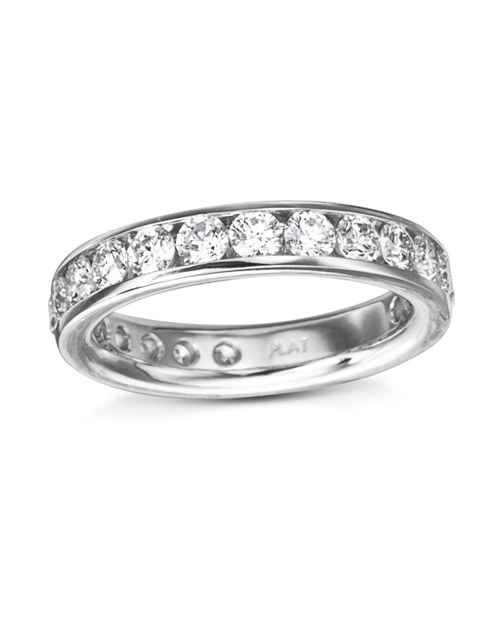 Channel-Set Platinum and Diamond Eternity Band – Turgeon Raine